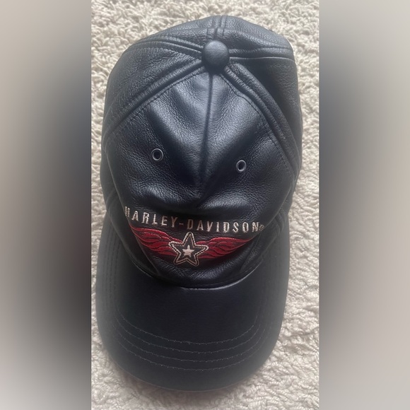 Harley-Davidson | Accessories | Harleydavidson Black Leather Cap ...